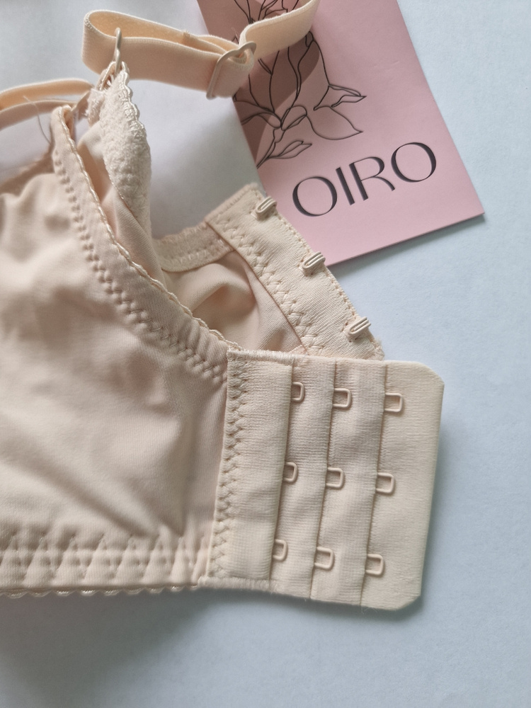 Бюстгальтер Женский OIRO на косточках, с мягкой чашкой, размер 80E бежевый Полиамид, Эластан ...