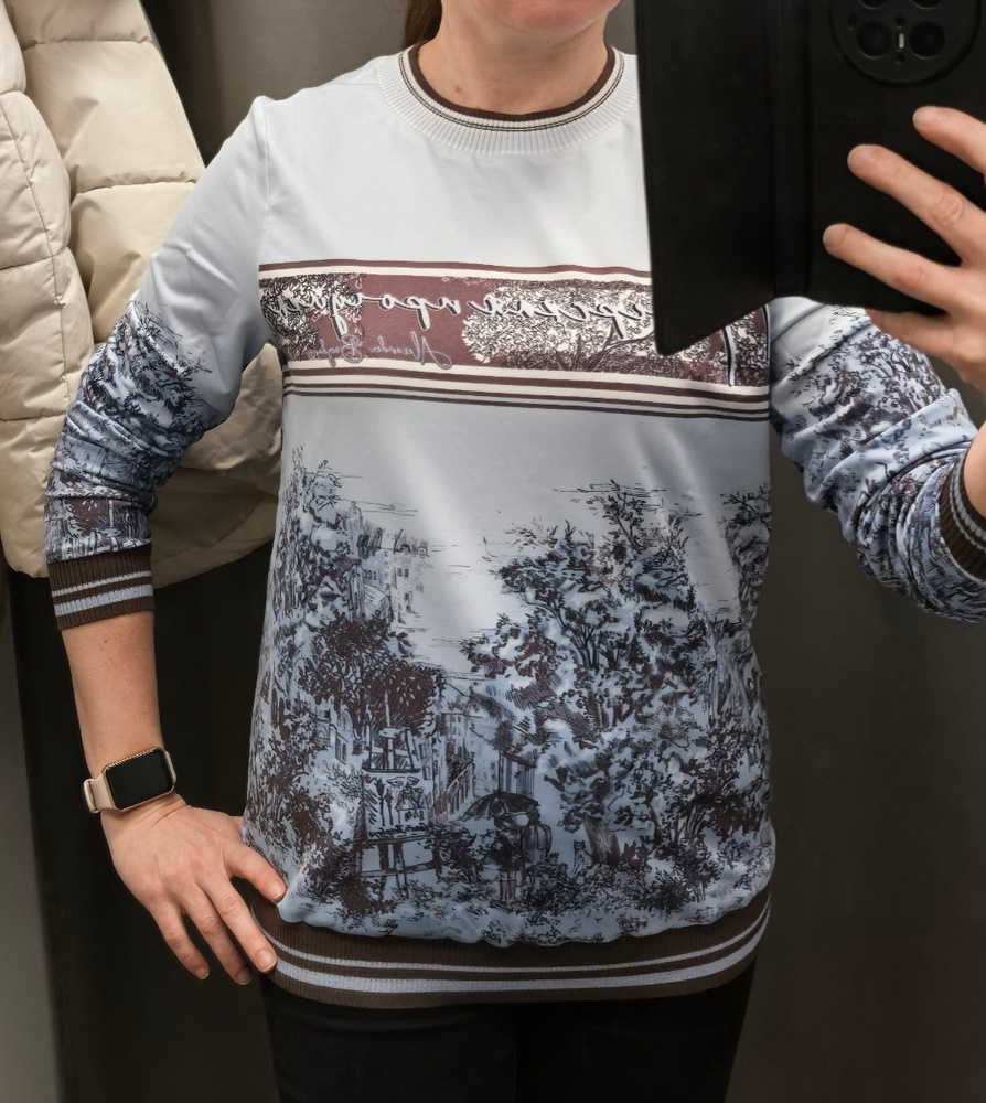 Свитшот Женский ALEXANDER BOGDANOV коричневый, бежевый Без застежки ...