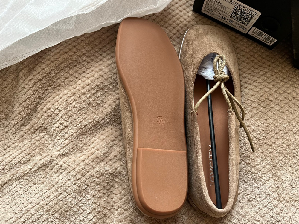 Балетки Женский JOYCITY Искусственная кожа, размер 36 6 Россия лодочки Шнуровка Квадратный нос ...