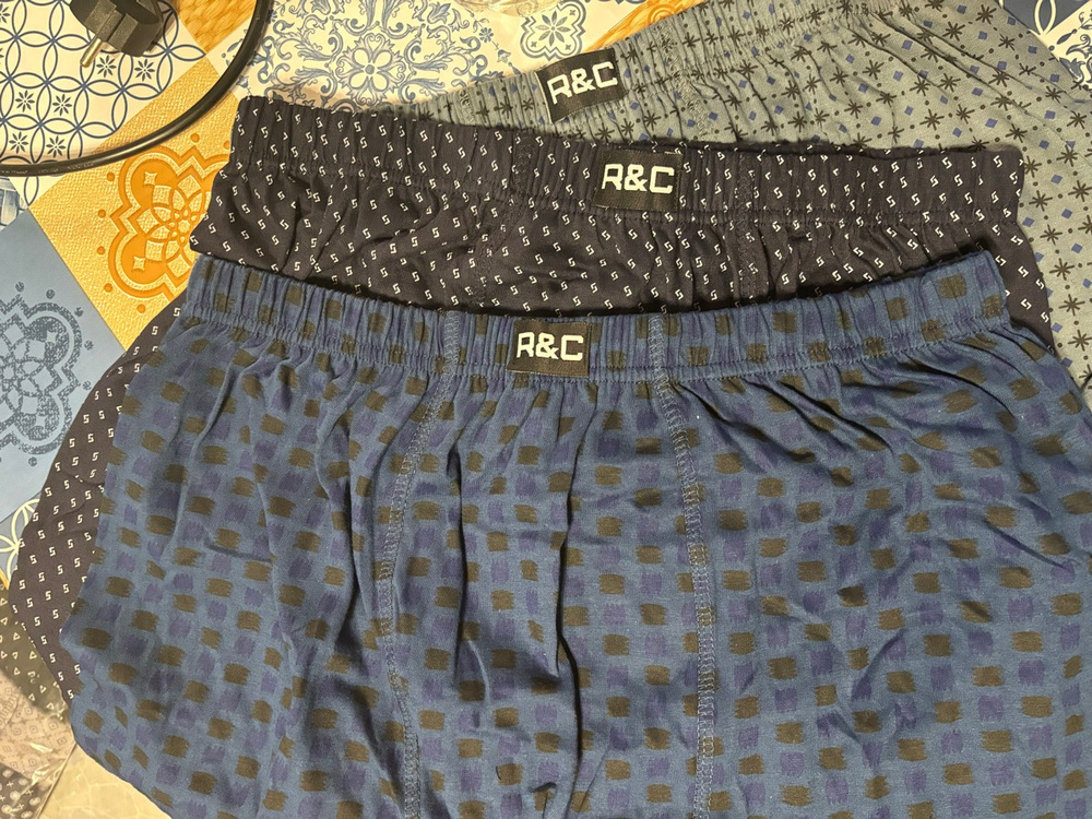 Комплект трусов Мужской RUSCOTTON Хлопок серый, синий, размер 50 Средняя Россия Домашний Другое ...