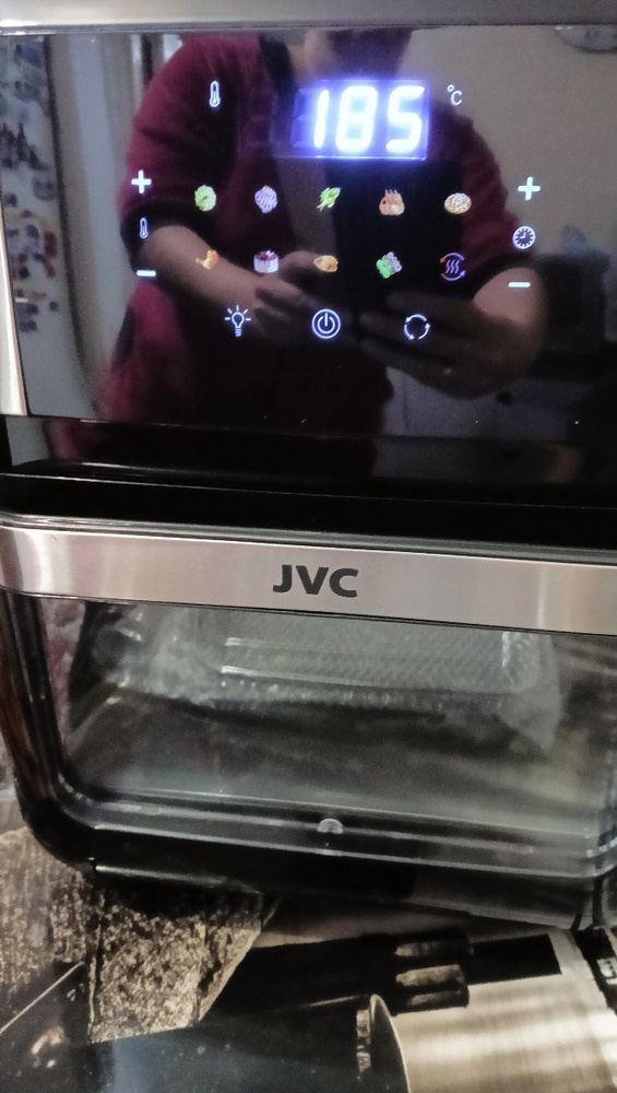 Аэрогриль JVC 5,5 литров с ЦВЕТНЫМ дисплеем JK-MB043, 7 автопрограмм, таймер 60 минут, подсветка ...