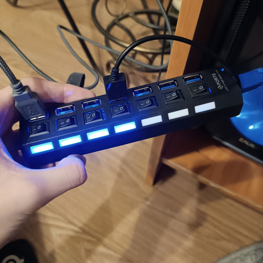 Usb Hub 3 0 разветвитель на 7 портов настольный хаб поддержка Hdd до 2ТБ купить на Ozon по