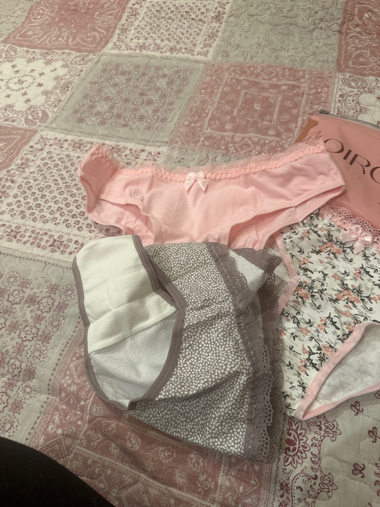 Комплект трусов Женский OIRO слипы Хлопок, Эластан белый, кофе, размер 50, 52 Низкая Кружево ...