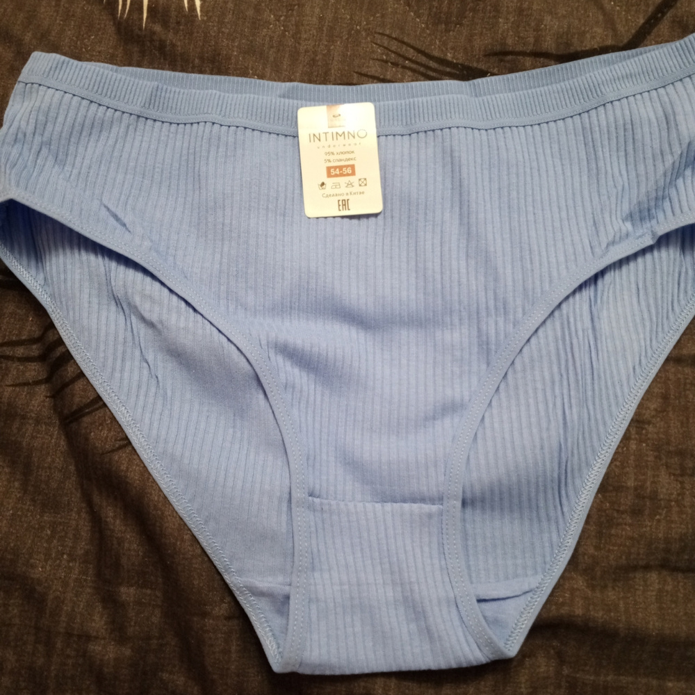 Комплект трусов Женский INTIMNO слипы Хлопок, Спандекс черный, серый, размер 48, 49 Средняя В ...