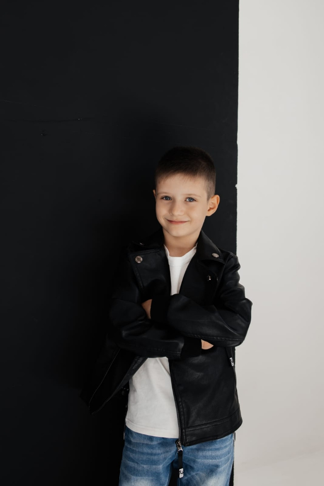 Куртка Мальчики PlayToday черный Экокожа, размер 104 Длинный кожаная Демисезон Китай купить c ...