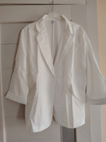 Пиджак Женский CHAOPAI бежевый, размер 54 Полиэстер Воротник приталенный Длинный Повседневный ...