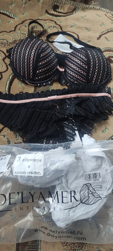 Комплект белья Женский Delyamer зеленый Крючки бразильяна Полиамид, Спандекс Кружево, размер 75C ...