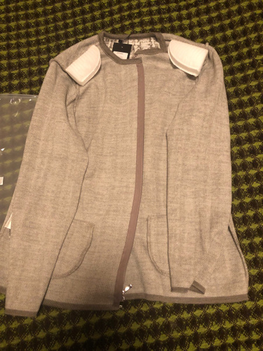 Пиджак Женский BONADI жемчужный, размер 56 Шерсть, Акрил полуприлегающий Длинный жакет-"шанель ...