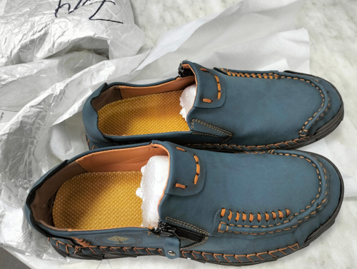 Мокасины Мужской MOOCIE желтый, размер 44 Китай Молния Аппликация Демисезон Круглый нос купить c ...