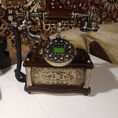 Старинный проводной телефон, Ретро-стиль, деревянное сырье - проводной ...