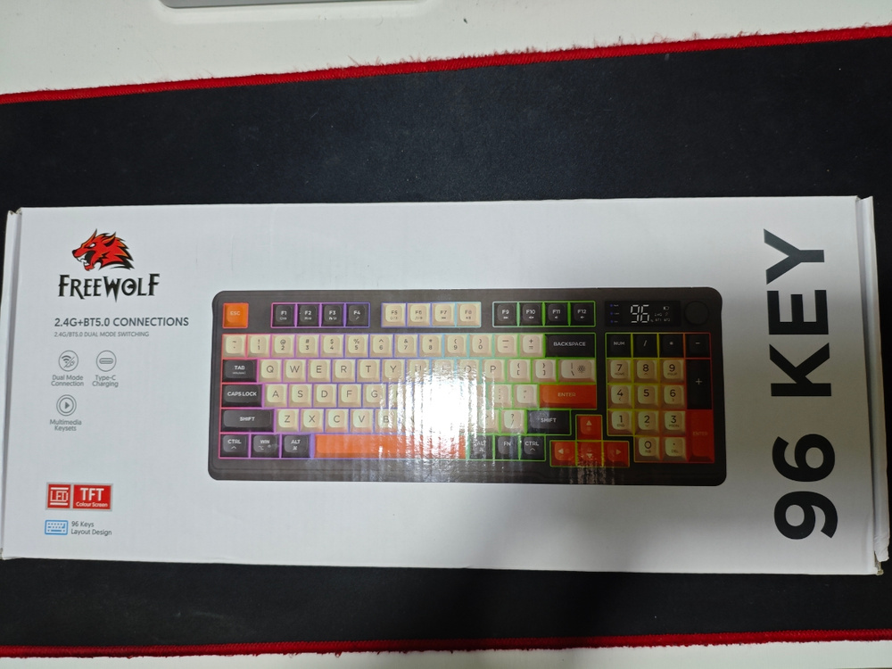 Беспроводная Клавиатура Bluetooth Мембранная Бесшумная С Подсветкой 96 Клавиш Цифровой Дисплей ...