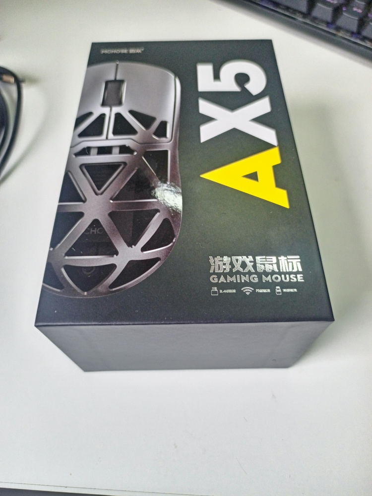 Игровая мышь беспроводная MCHOSE беспроводная AX5 , черный,AX5(магниево-алюминиевый сплав 4K ...