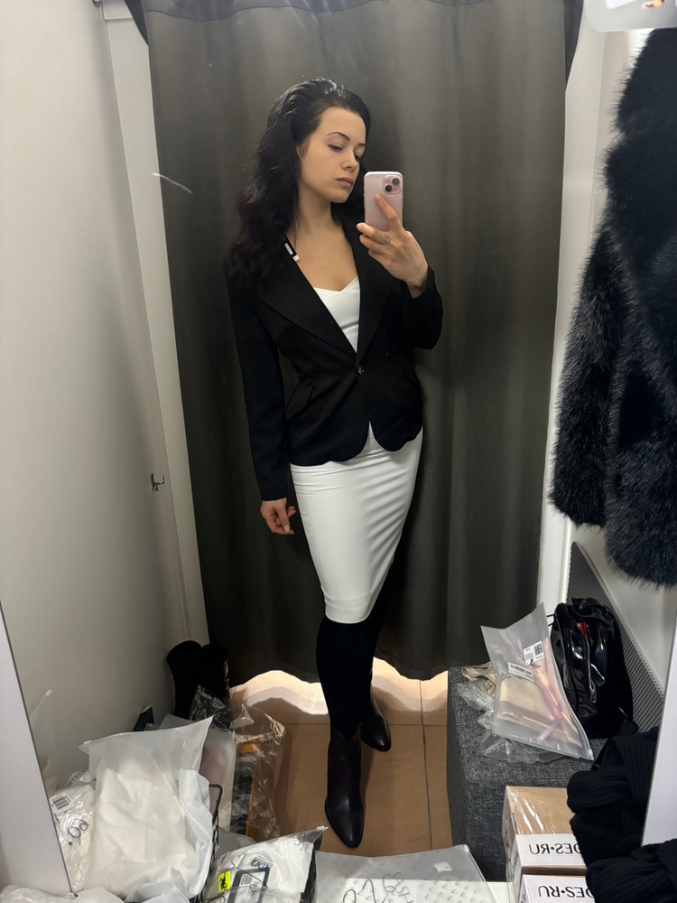 Пиджак Женский Charutti черный, размер 54 Вискоза, Полиэстер Длинный Офисный/школьный Однотонный ...