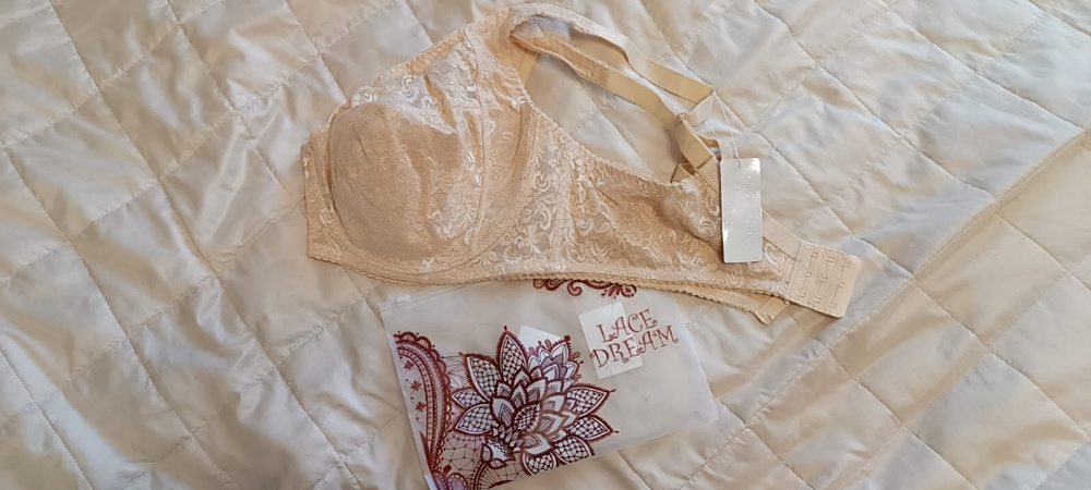 Бюстгальтер Женский Lace Dream мягкая чашка на каркасе, классическая чашка, размер 95C бежевый ...