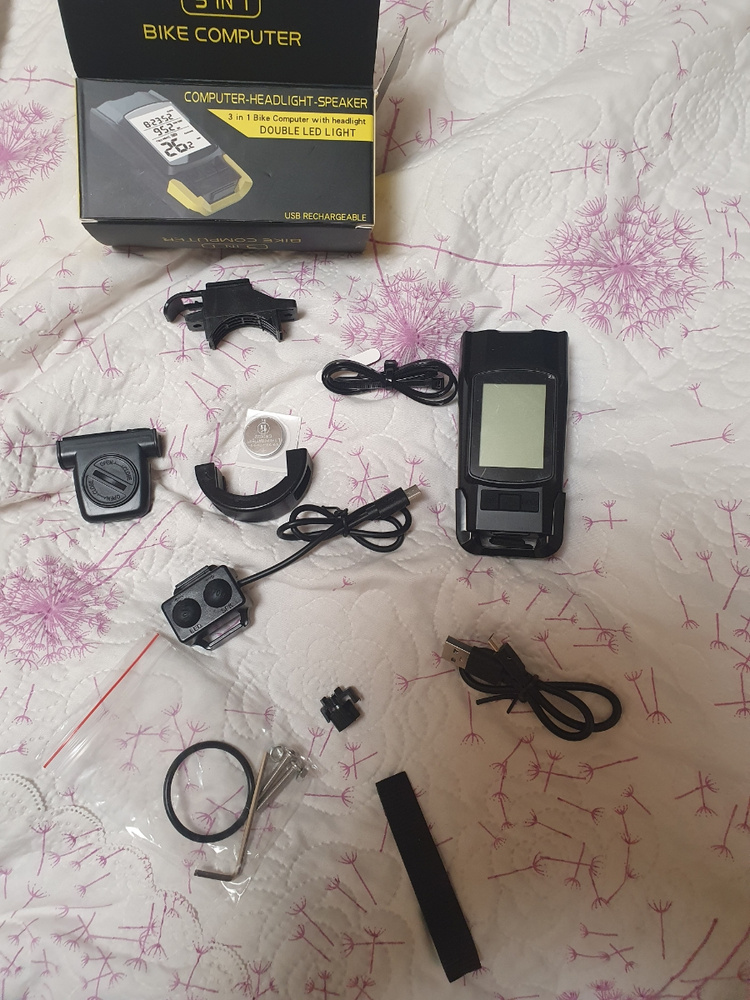 Велокомпьютер проводной, 25 функций Sunding SD-563B, датчик скорости ...