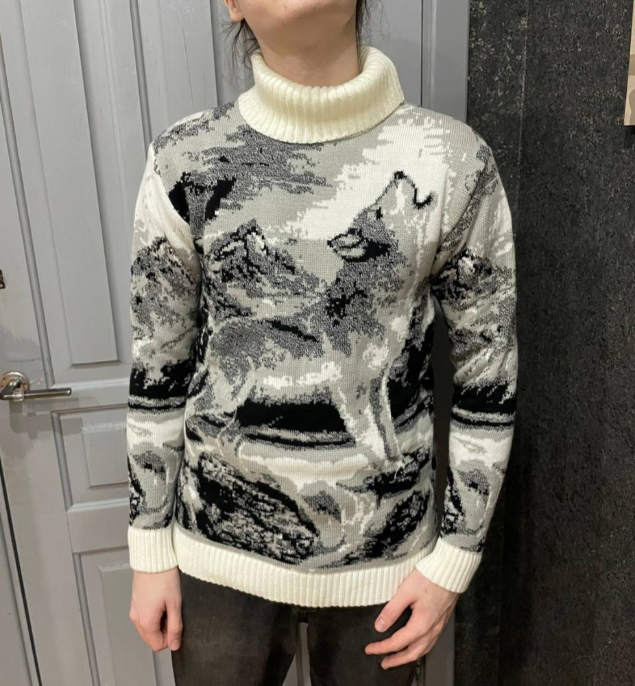 Свитер Женский, Мужской KULIKOFTA молочный, серый Шерсть, Хлопок ...