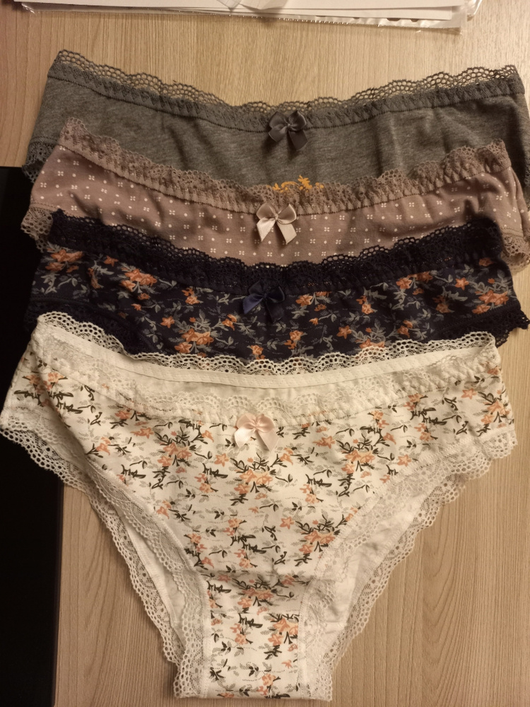 Комплект трусов Женский OIRO слипы Хлопок, Эластан белый, кофе, размер 46, 48 Низкая Кружево ...