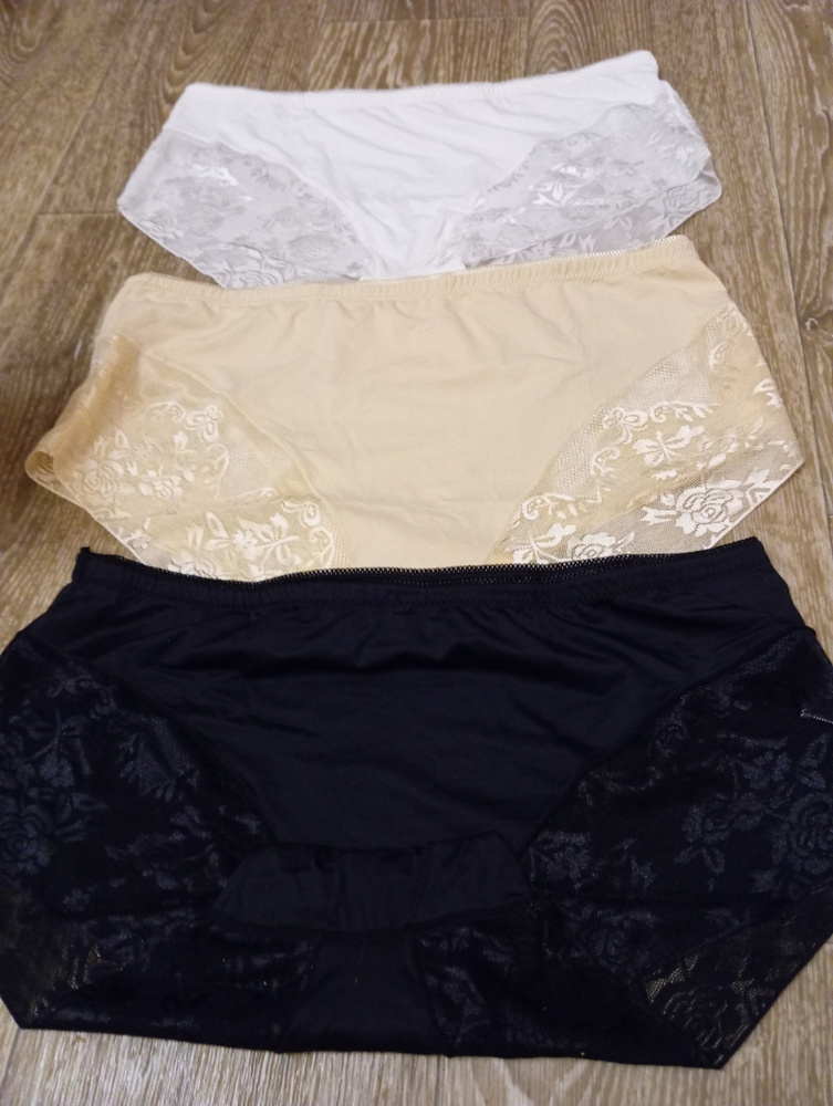 Комплект трусов Женский OIRO макси, бразильяна Полиамид, Лайкра черный, размер 48, 50 Высокая ...