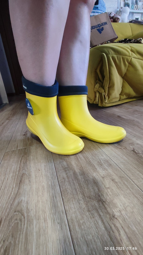 Сапоги резиновые Женский Nordman 5 черный EVA Россия Без застёжки Демисезон Рельефный рисунок ...