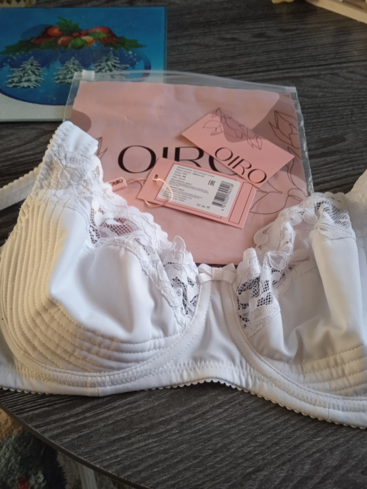 Бюстгальтер Женский OIRO мягкая чашка на каркасе, на косточках, размер 85F белый Нейлон, Эластан ...
