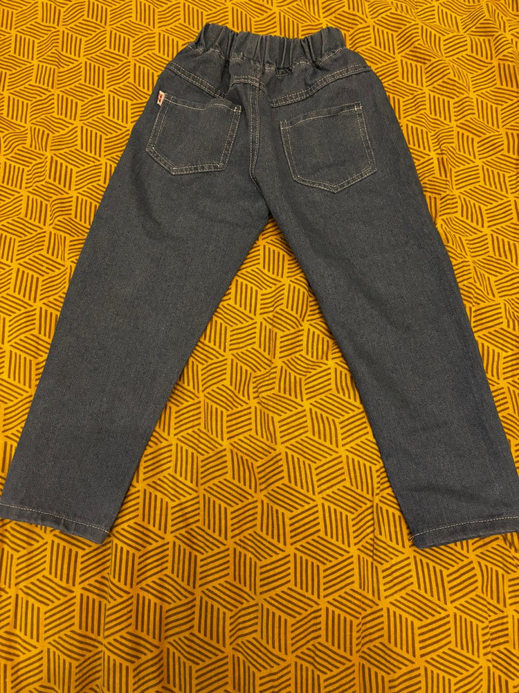 Джинсы Мальчики, Девочки BCATON ярко-синий Хлопок, размер 110 облегающий Средняя, рост 110 Китай ...