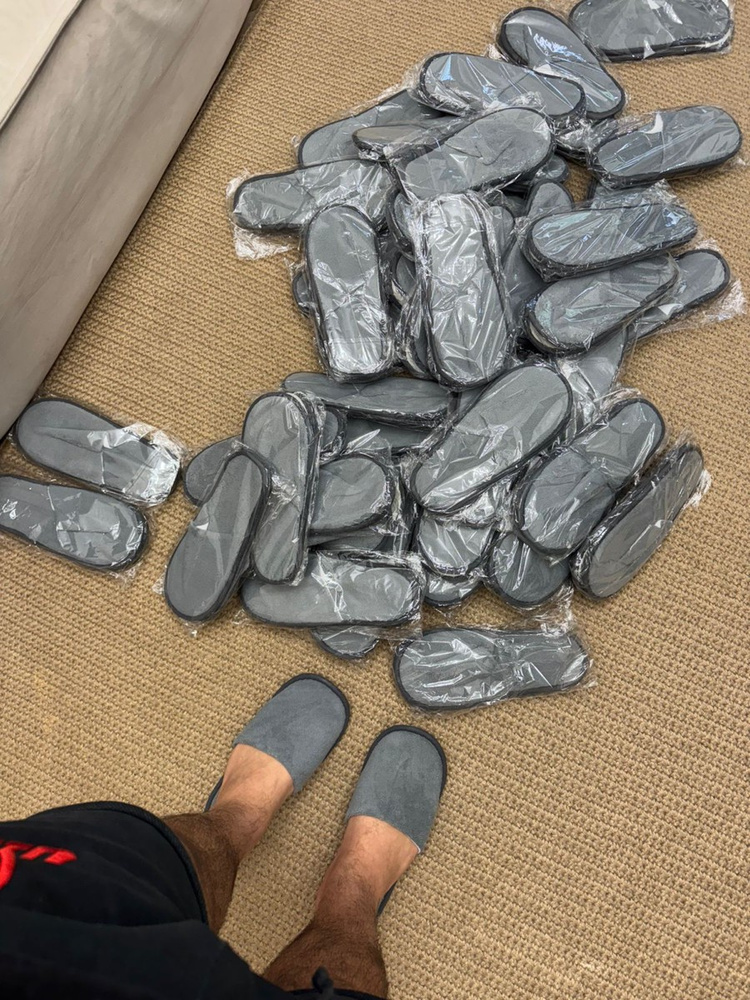 Тапочки одноразовые Мужской, Женский EOLSS, размер 36, 37 серый Закрытый нос На любой сезон ...