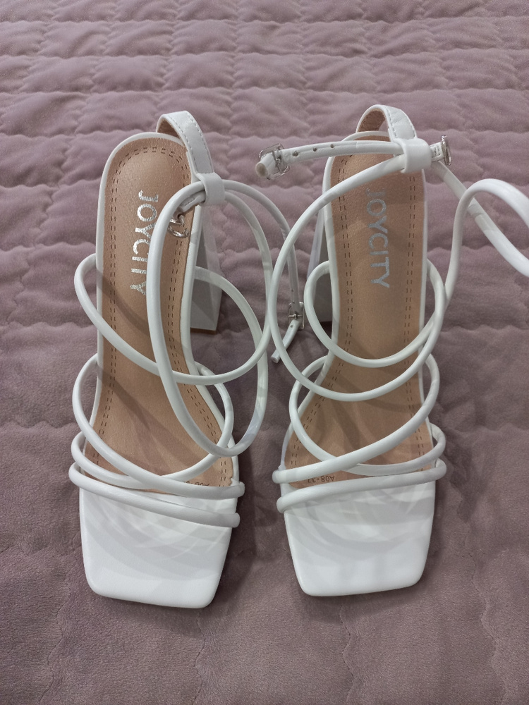 Босоножки Женский JOYCITY Толстый каблук Искусственная кожа, размер 40 Квадратный нос, Мягкая ...