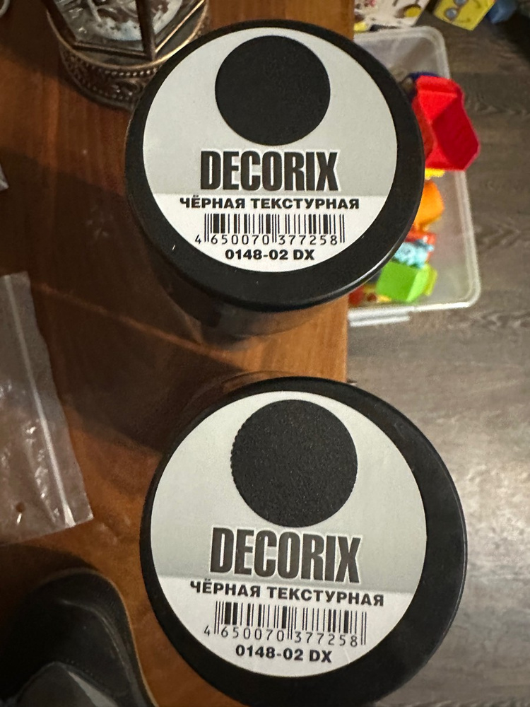 Структурная краска черная матовая, для пластика и других поверхностей DECORIX Texture ...