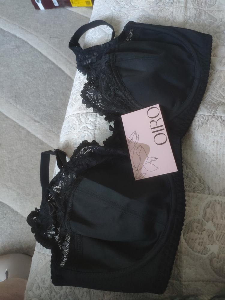 Бюстгальтер Женский OIRO на косточках, с мягкой чашкой, размер 80E бежевый Полиамид, Эластан ...