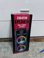 Колонка беспроводная портативная bluetooth блютуз ZQS 4239, караоке с микрофоном, колонка с лэд ...