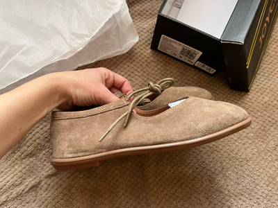 Балетки Женский JOYCITY Искусственная кожа, размер 41 6 Россия лодочки Шнуровка Квадратный нос ...