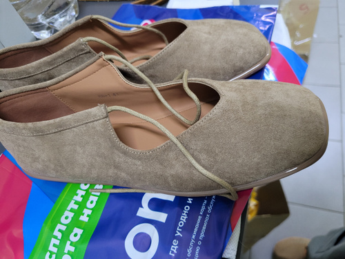 Балетки Женский JOYCITY Искусственная кожа, размер 41 6 Россия лодочки Шнуровка Квадратный нос ...