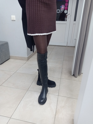 Сапоги Женский Covani ботфорты, размер 40 черный сахара, черный кварц Демисезон 7 Стандартный ...