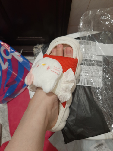 Тапочки Женский SYJWY, размер 40 бежевый нейтральный, рубиновый Круглый нос На любой сезон ...