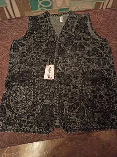 Жилет Женский SAFI&AMI Collection серый Трикотаж, размер 48 Карманы прямой трикотажный Пуговицы ...