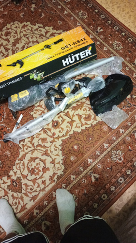 Триммер электрический садовый HUTER 1500 Вт / электрокоса с верхним двигателем и разъемной ...