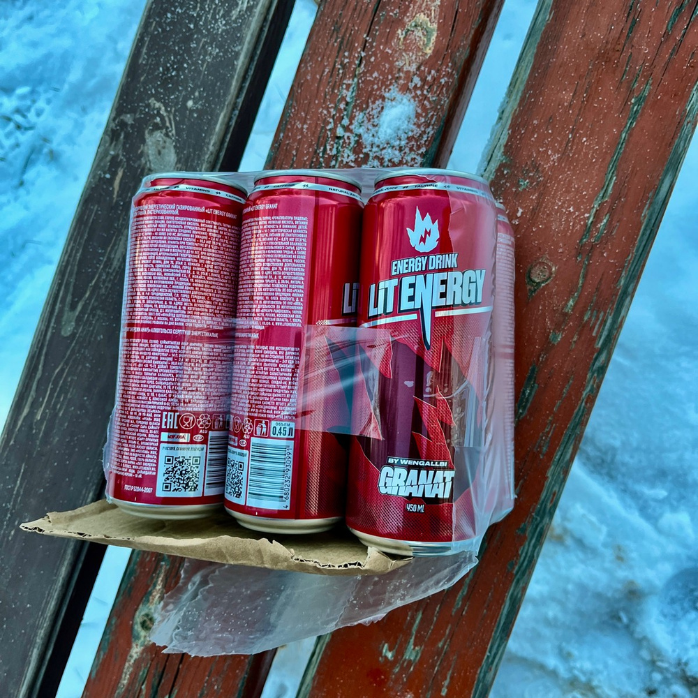 Энергетикий напиток LIT ENERGY в банках 450мл со вкусом Cola / Кола 12 ...