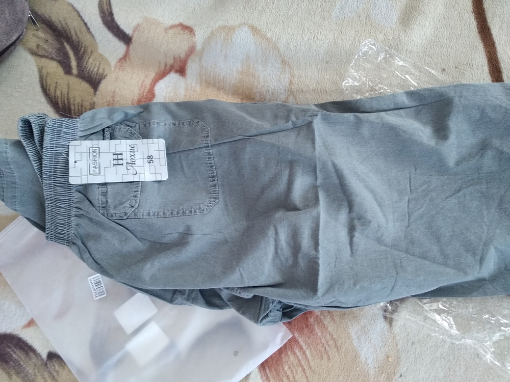 Брюки Мужской Мужской артикул прямые темно-серый Лен Повседневный, размер 60 Резинка прямой Лето ...