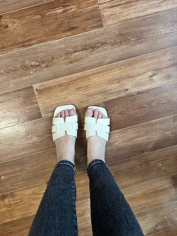 Шлепанцы Женский Feabrate, размер 39 Квадратный нос Без каблука T (узкая) Без застёжки Лето ...