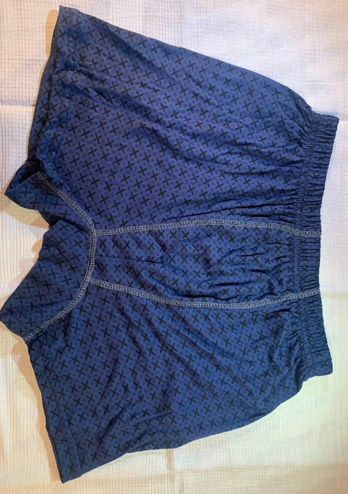 Комплект трусов Мужской RUSCOTTON Хлопок серый, синий, размер 52 Средняя Россия Повседневный ...