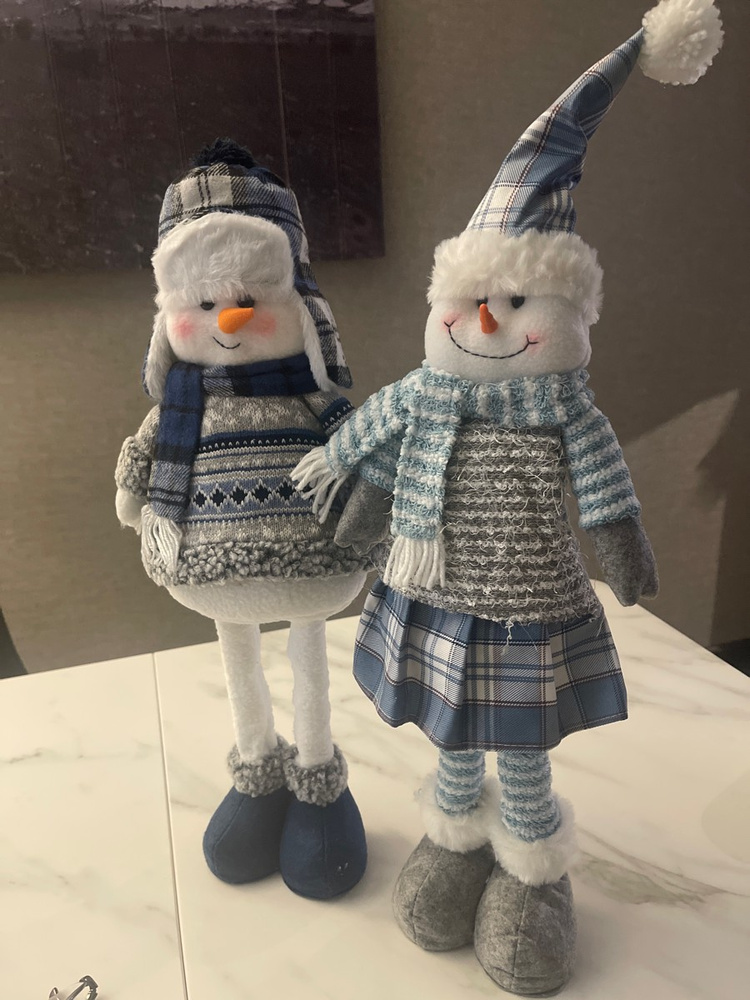 Декоративная елочка спеговик в ушанке на ножках Красивый цвет F129 Красивый цвет Q402, высота 50 ...