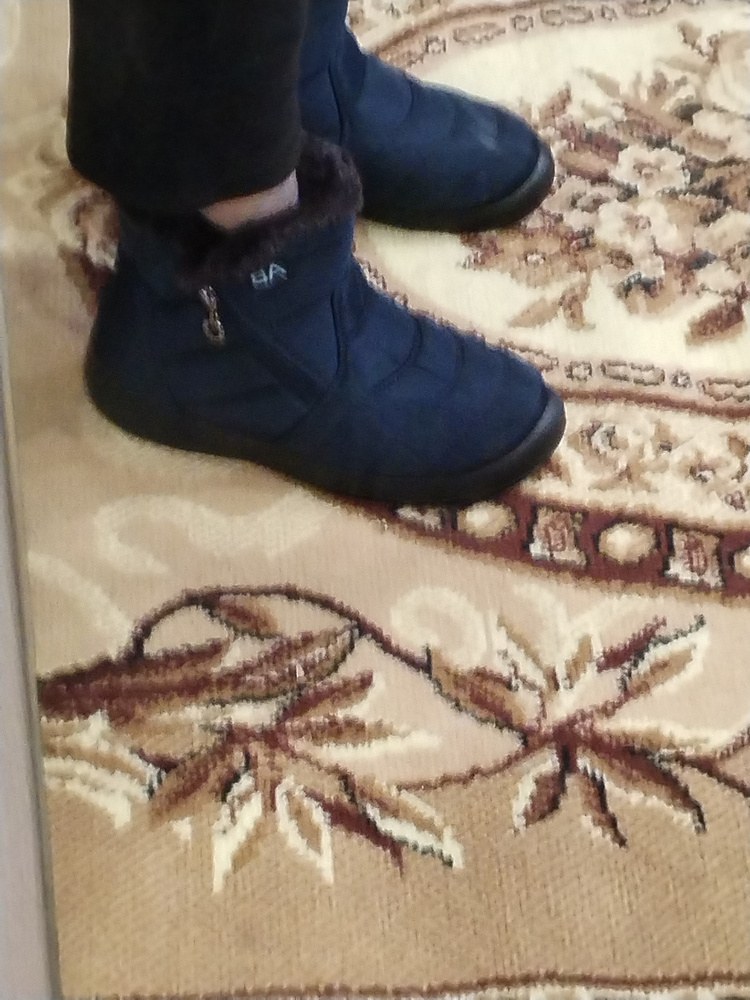 Сапоги Женский Feabrate полусапоги, размер 39 темно-синий Зима Без каблука Молния купить c ...