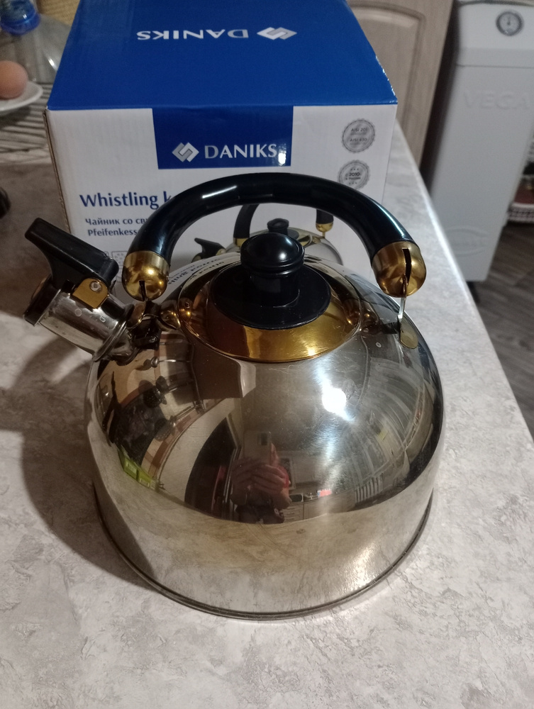 Daniks Чайник для плиты со свистком 2,7 л из нержавеющей стали купить на OZON по низкой цене ...