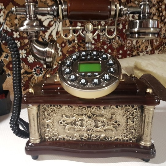 Старинный проводной телефон, Ретро-стиль, деревянное сырье - проводной ...