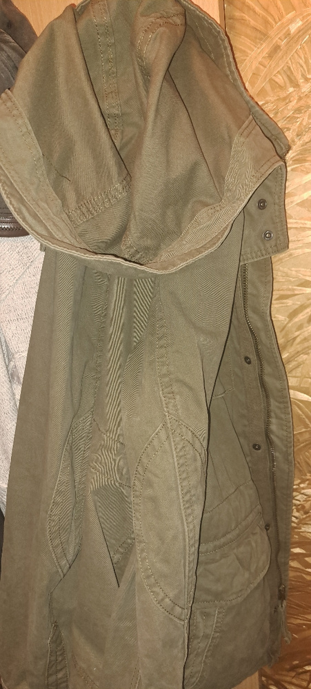 Ветровка Мужской M65 CASUAL Воротник, Капюшон оливковый капюшон Хлопок, размер 52 Длинный ...