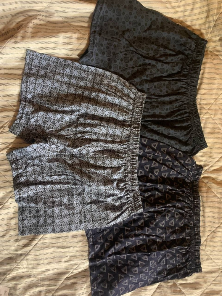 Комплект трусов Мужской RUSCOTTON Хлопок серый, синий, размер 50 Средняя Россия Повседневный ...