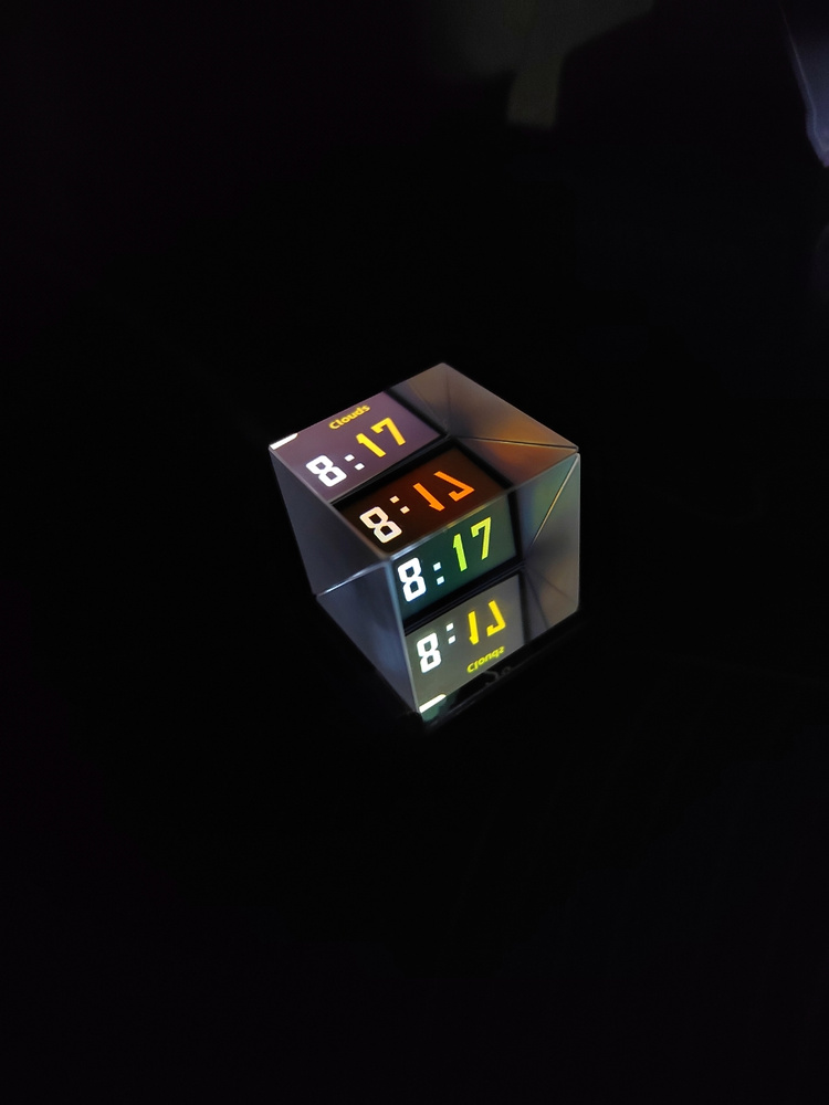 Cyber Cube, Голографический куб GeekMagic Mini WiF с настольными часами ...