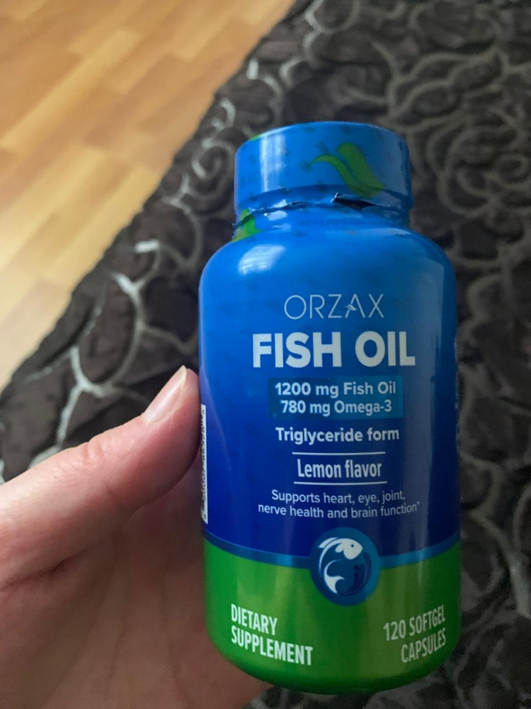 Orzax, Омега-3 триглицеридная форма, 120 капсул / Orzax Fish Oil Omega ...
