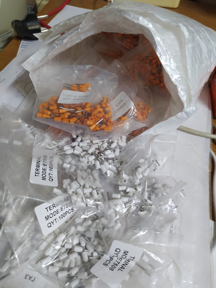 Белый цвет , Клеммный соединитель VE , латунь , подходит для кабелей , проводов , 22 A.W.G , 0 ...