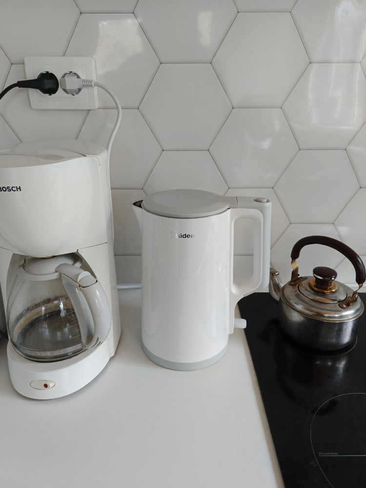 Midea MK-8082 Электрический чайник, пластиковый, 1,7 л, белый купить на OZON по низкой цене ...